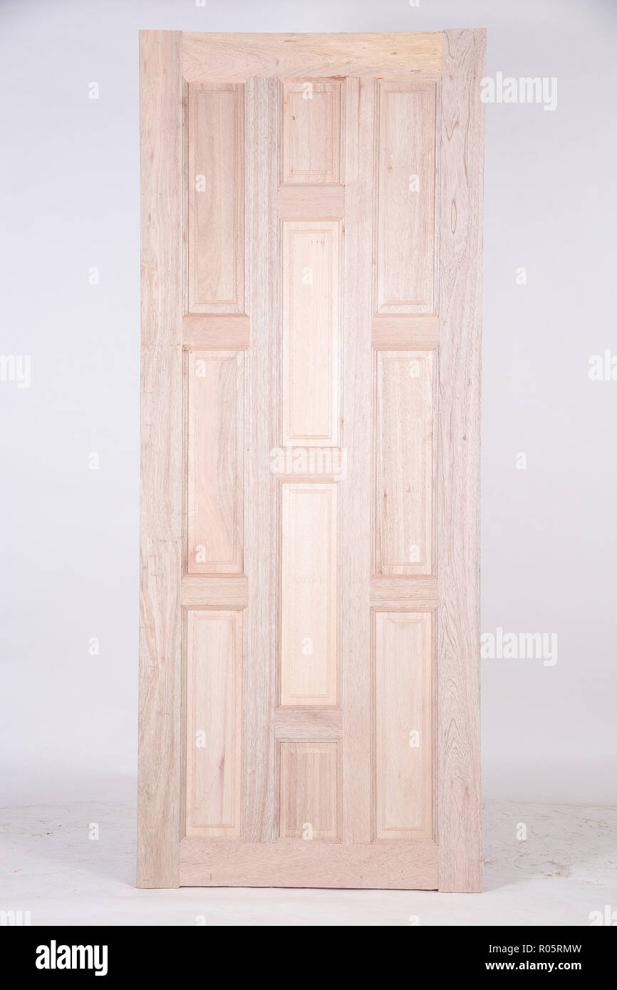 Door made of wood isolated on white background Stock Photo - Alamy