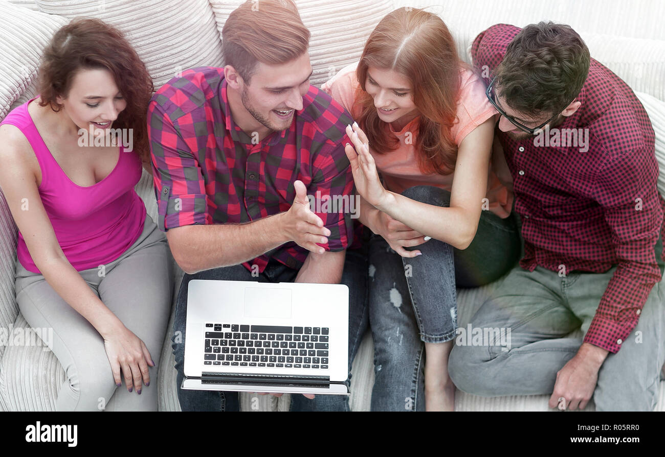 Five People Sitting On Other High Resolution Stock Photography and ...