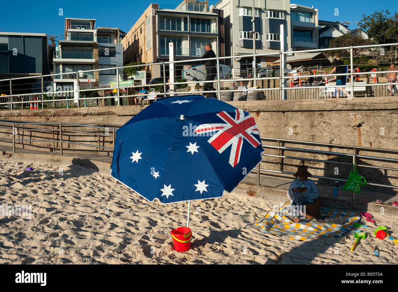 Sydney, Australia, A parasol at Bondi Beach Stock Photo - Alamy