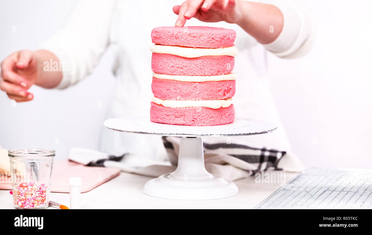 Stacking layers together pink birthday hi-res stock photography and ...