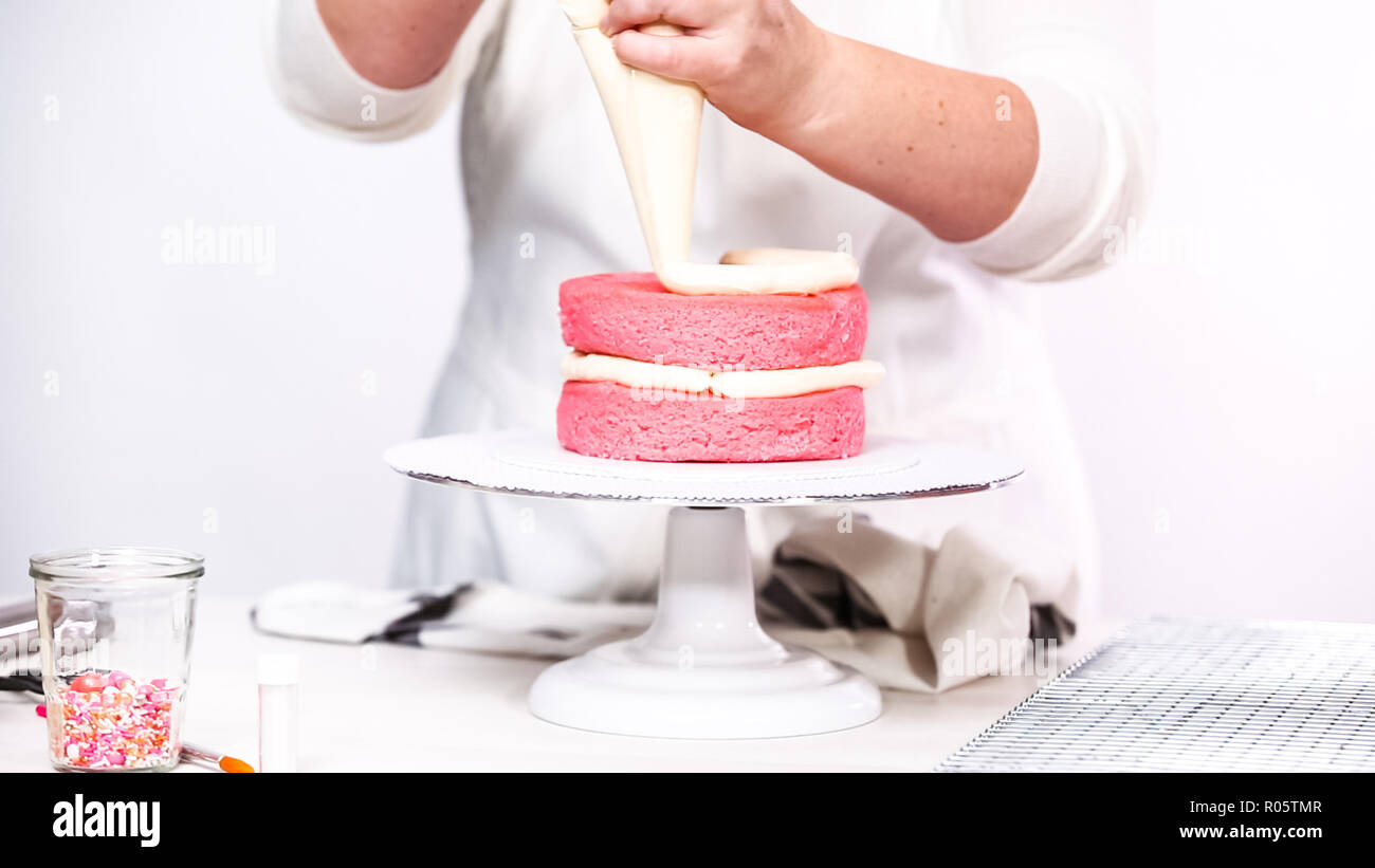 Stacking layers together pink birthday hi-res stock photography and ...