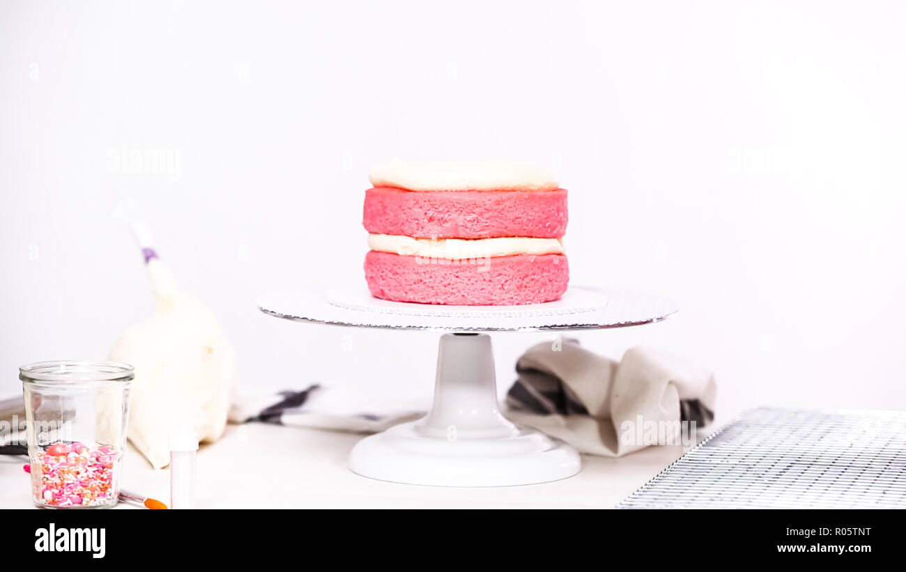 Stacking layers together pink birthday hi-res stock photography and ...