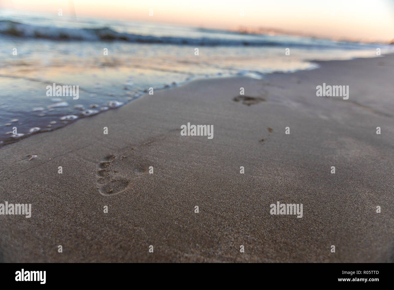 Coastline of the beach on the forefront background Stock Photo - Alamy