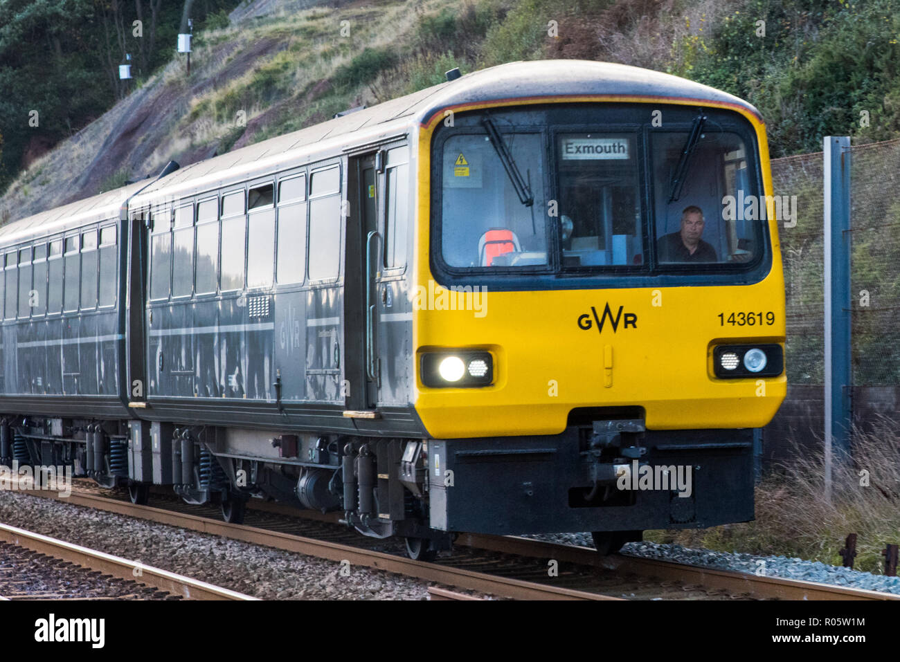 TEIGNMOUTH, DEVON, UK, 28OCT2018: GWR class 143 Pacer trainset 143619 ...