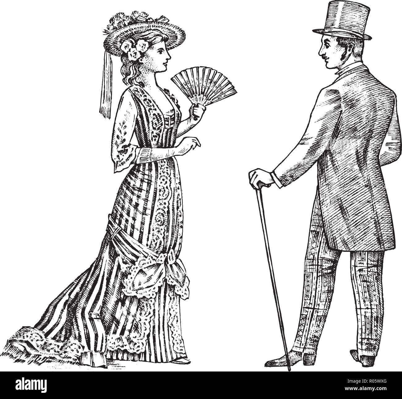 Victorian Dresses Drawings