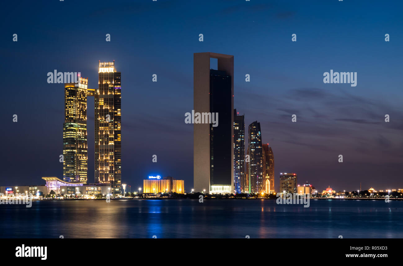 Abu Dhabi Seascape, High-rise buildings of Abu Dhabi City at Moody ...