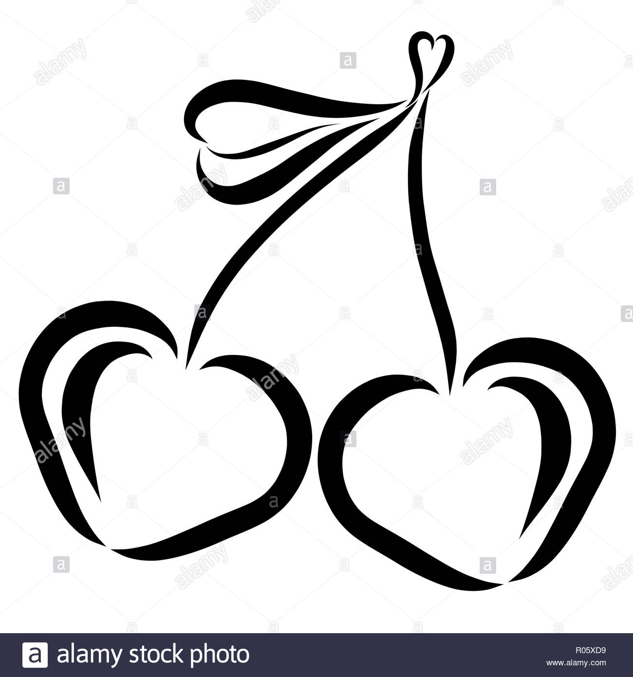 Heart Love Romantic Symbol Outline Black and White Stock Photos ...