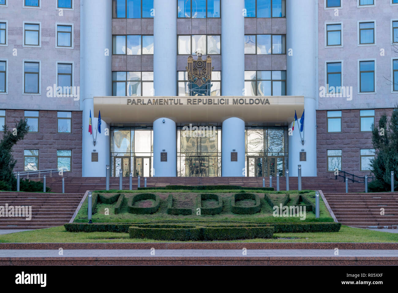A front view to the the Republic of Moldova's Parliament Stock Photo ...