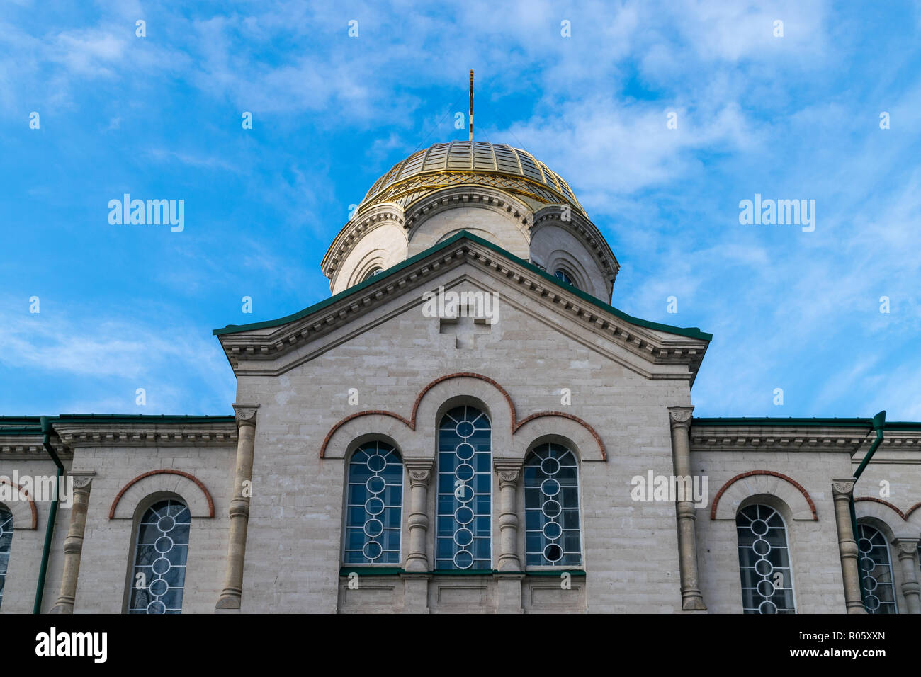 A view to Transfiguration Church, an orthodox church in the center of ...