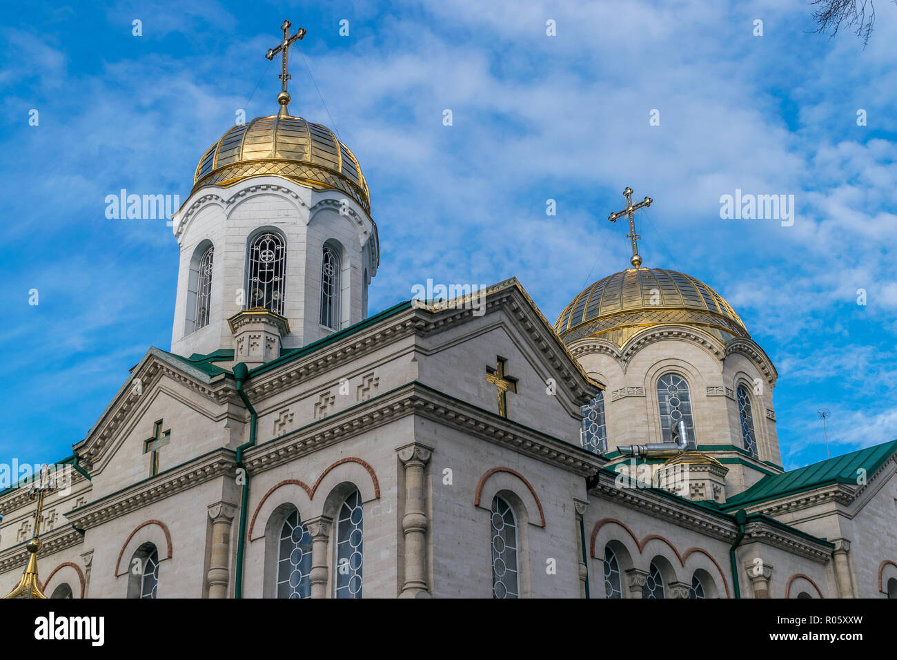 A view to Transfiguration Church, an orthodox church in the center of ...