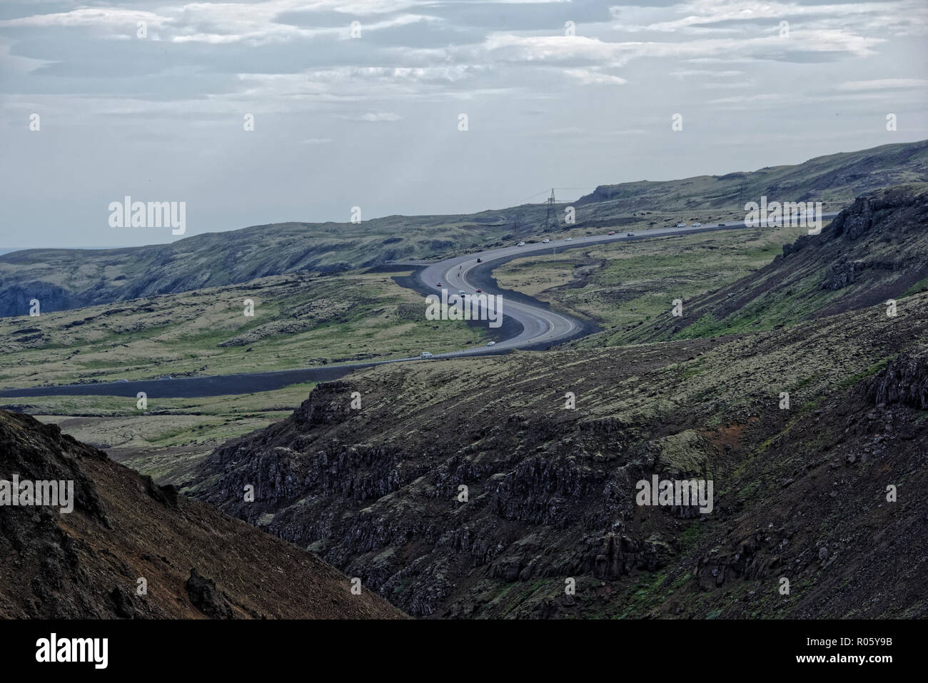 Near Hveragerði, Iceland. The geothermal hot river at Reykjadalur is a ...