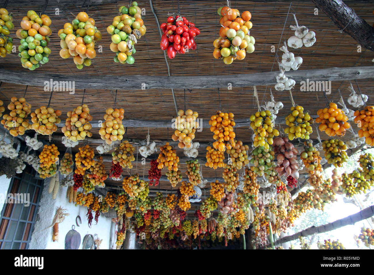 hanging produce agritourism Italy Stock Photo - Alamy