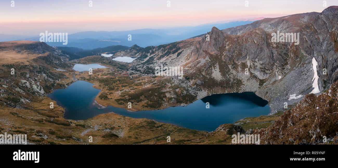 Seven Rila Lakes, Sunset, Rila National Park, Bulgaria Stock Photo - Alamy