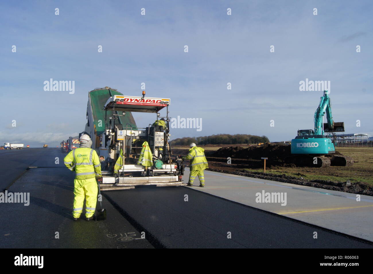 Carlisle airport runway resurfacing Stock Photo - Alamy