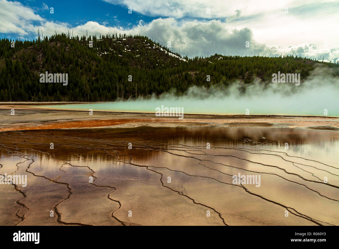 Hot springs inside Yellowstone National Park USA Stock Photo - Alamy