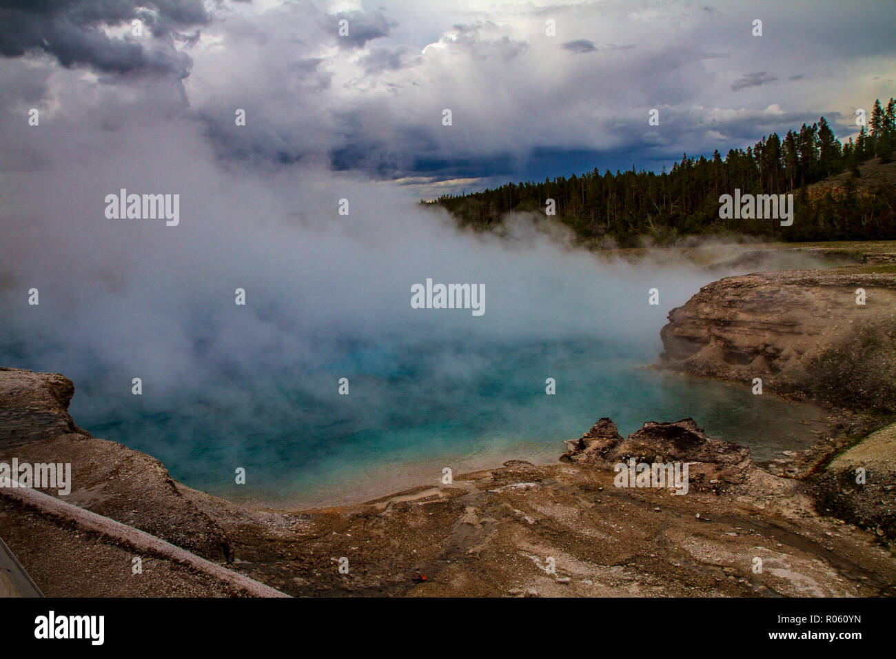 Hot springs inside Yellowstone National Park USA Stock Photo - Alamy