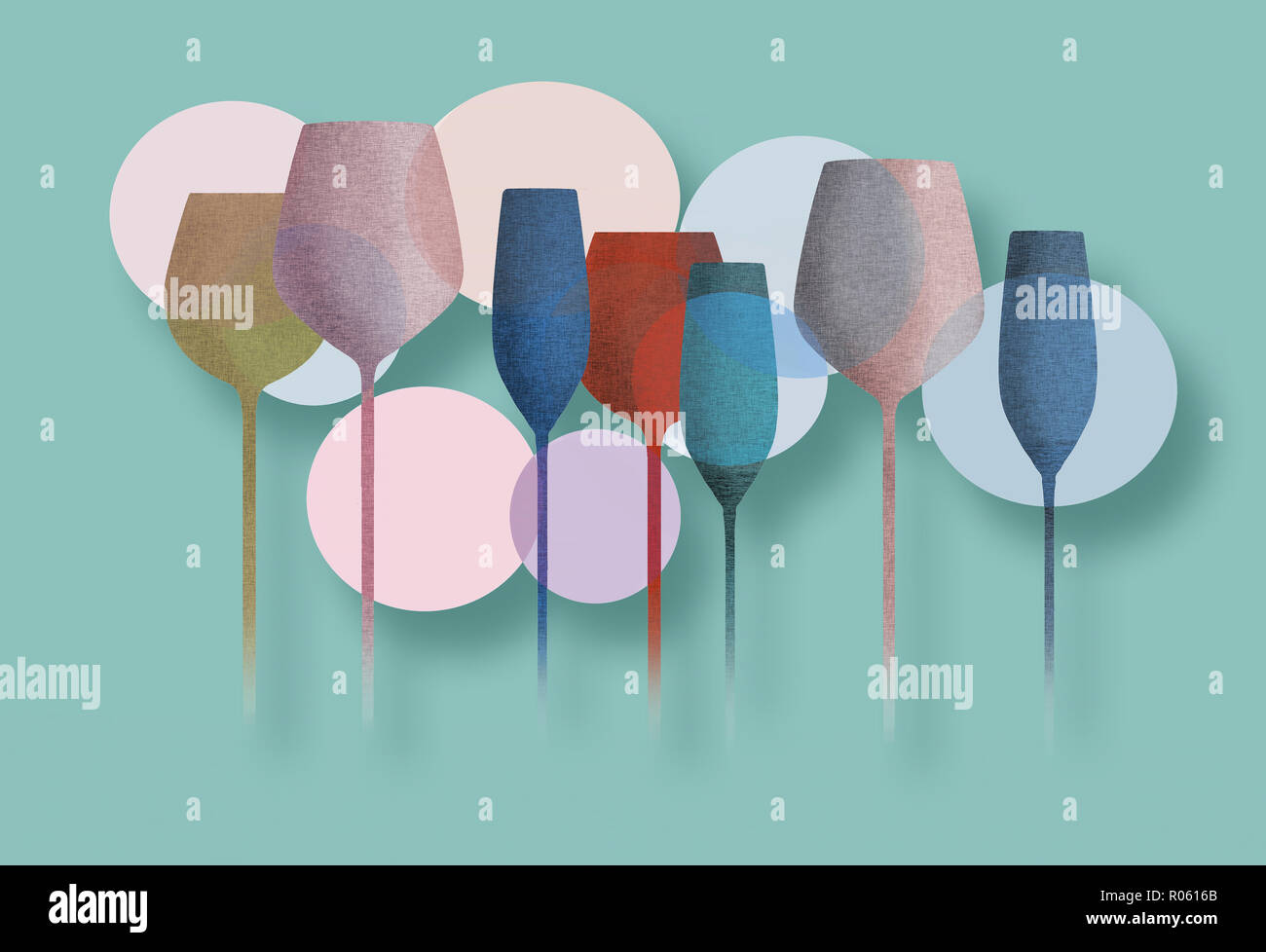 Here is a graphic artwork of stemware glasses. Long stem glasses for ...