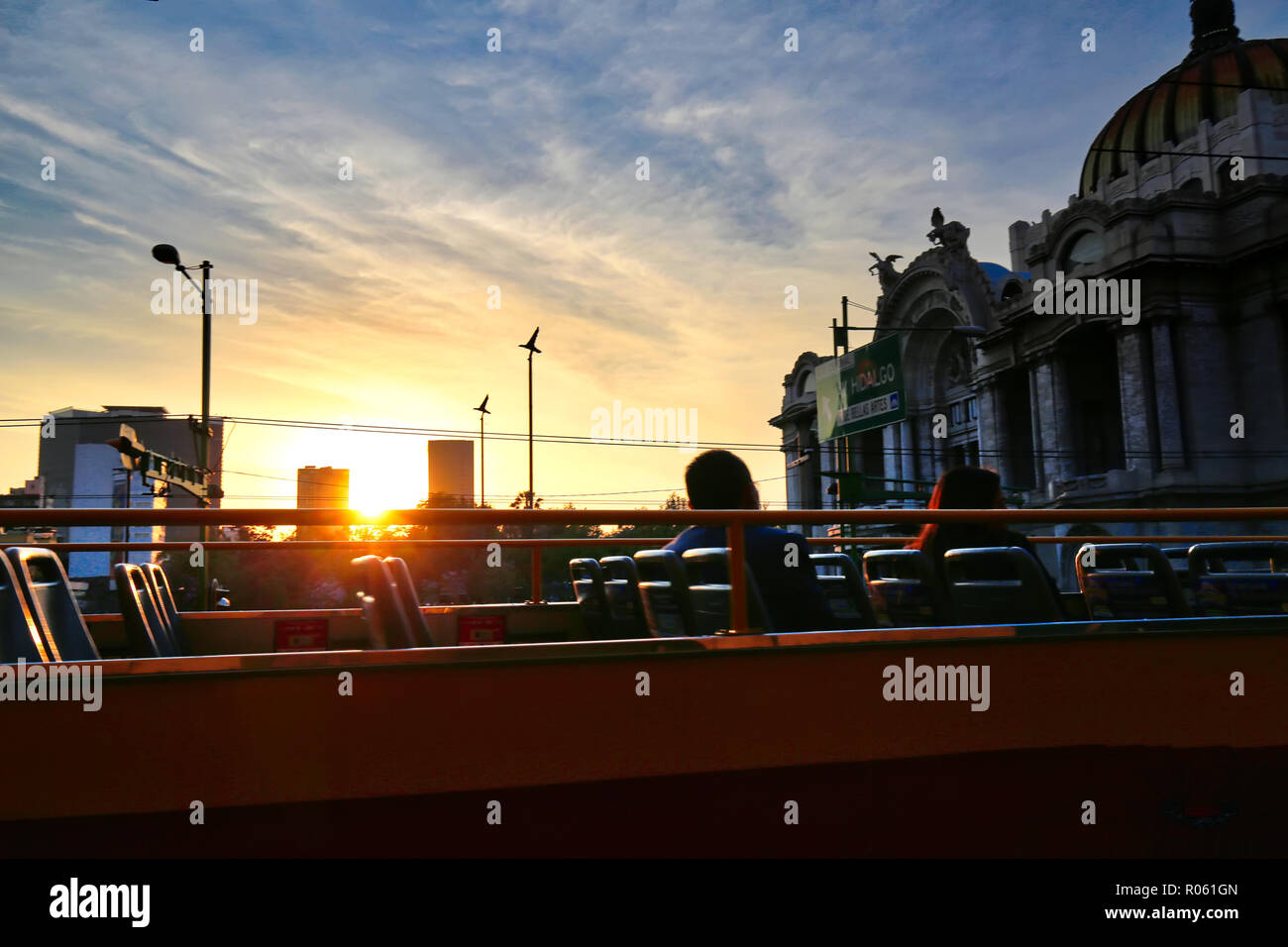 Scenic Mexico city historic center streets at sunset Stock Photo - Alamy