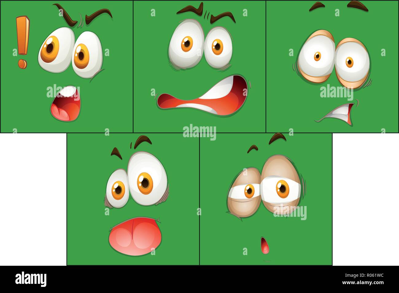 Set of facial expression illustration Stock Vector Image & Art - Alamy