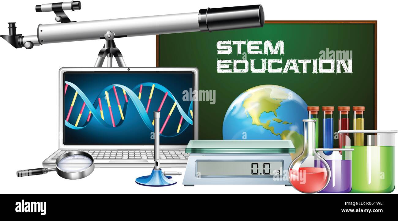 Set of technology object stem education illustration Stock Vector Image ...