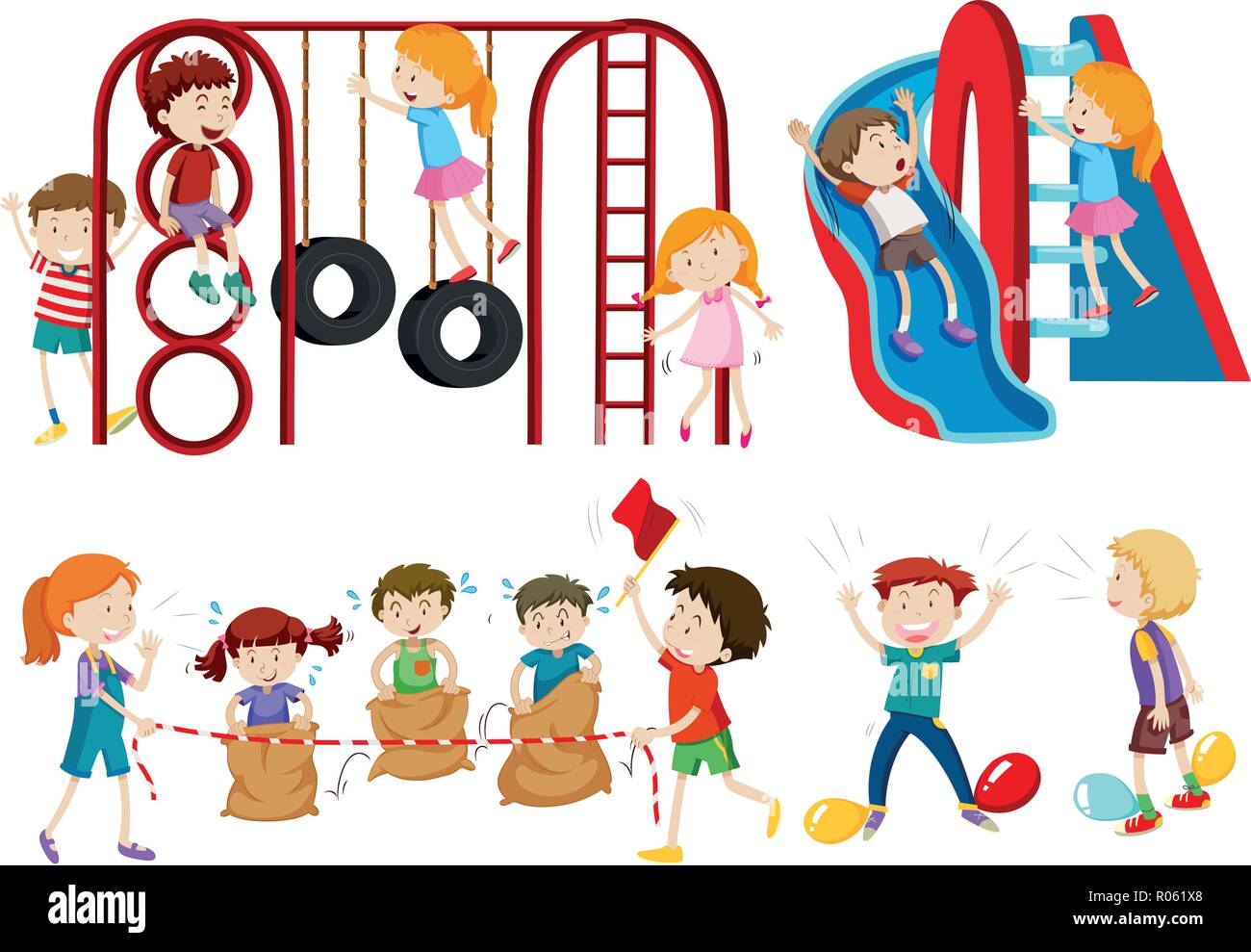 Set of children playing illustration Stock Vector Image & Art - Alamy