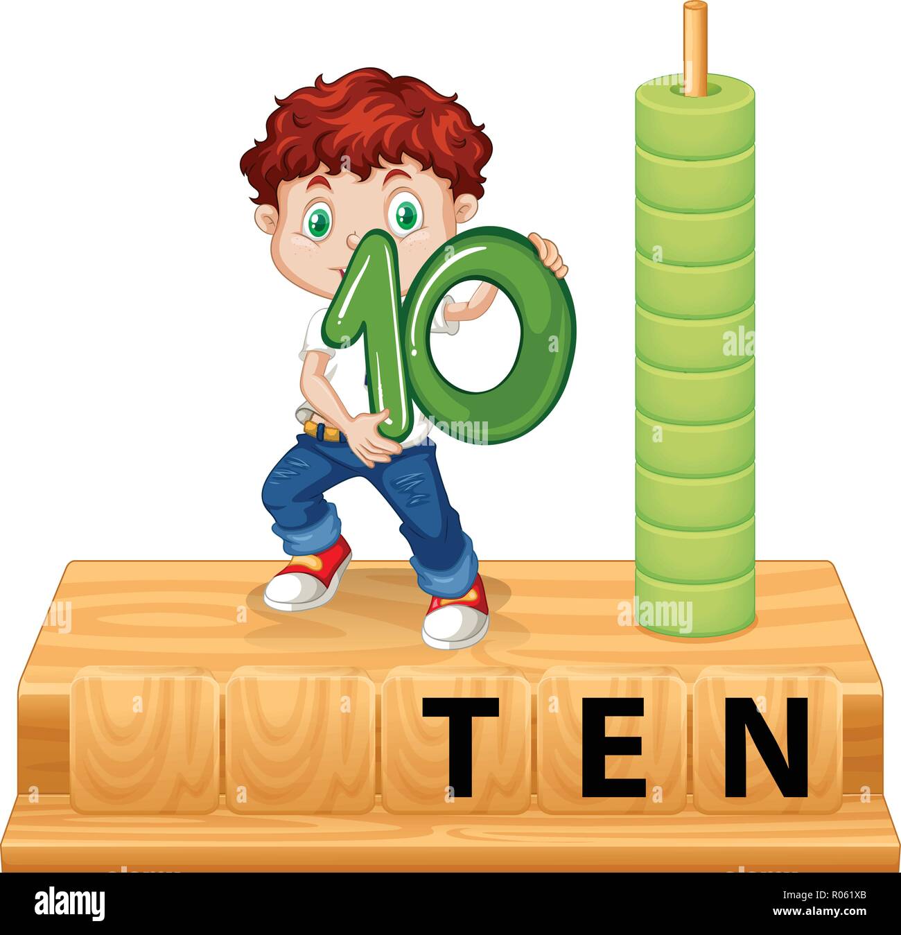 A boy hilding number ten illustration Stock Vector Image & Art - Alamy