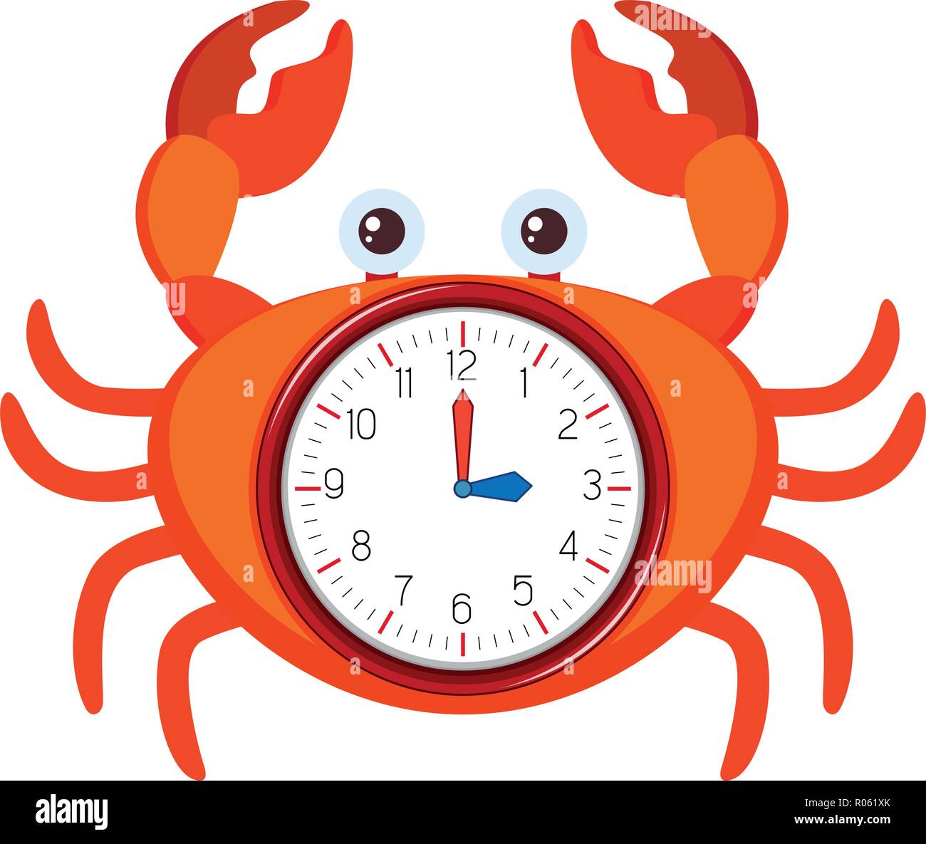 A modern clock crab template illustration Stock Vector Image & Art - Alamy