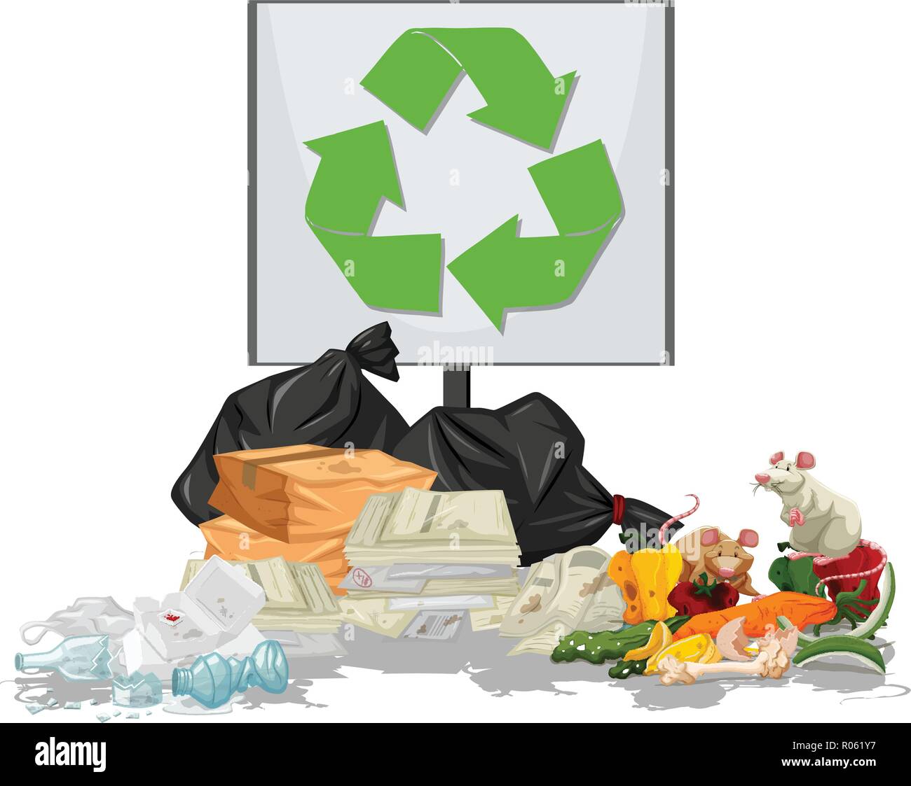 Pile of rubbish scene illustration Stock Vector Image & Art - Alamy