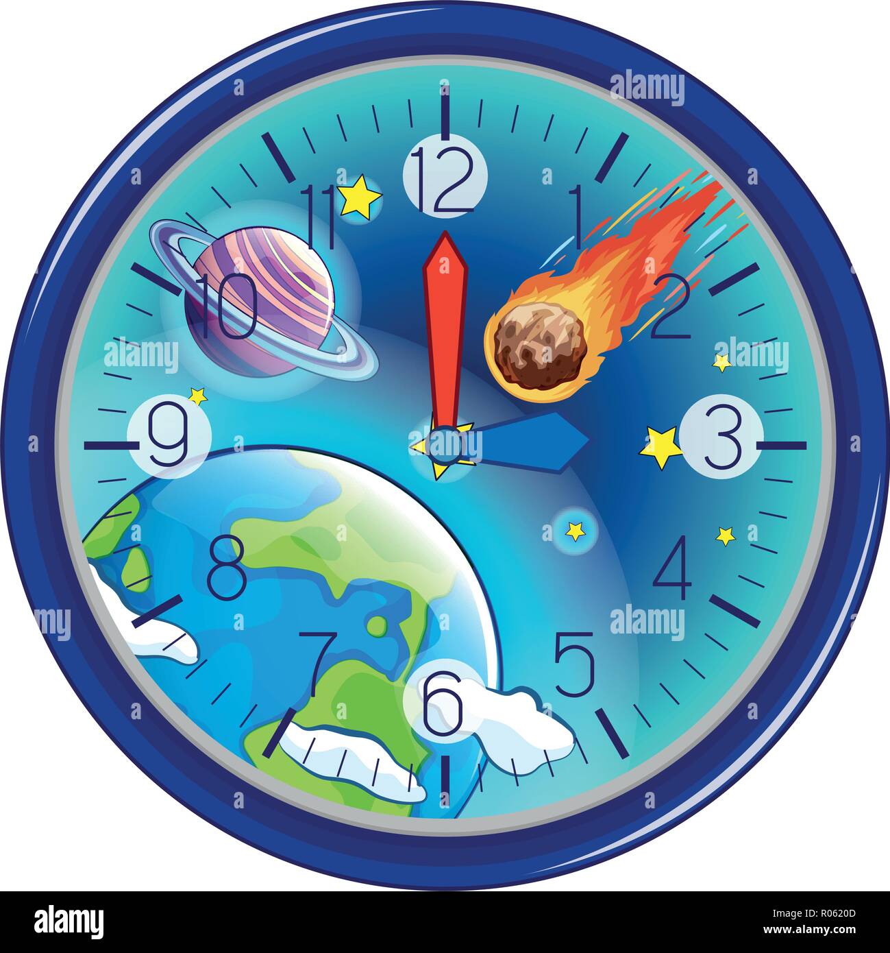Galaxy clock white background illustration Stock Vector Image & Art - Alamy