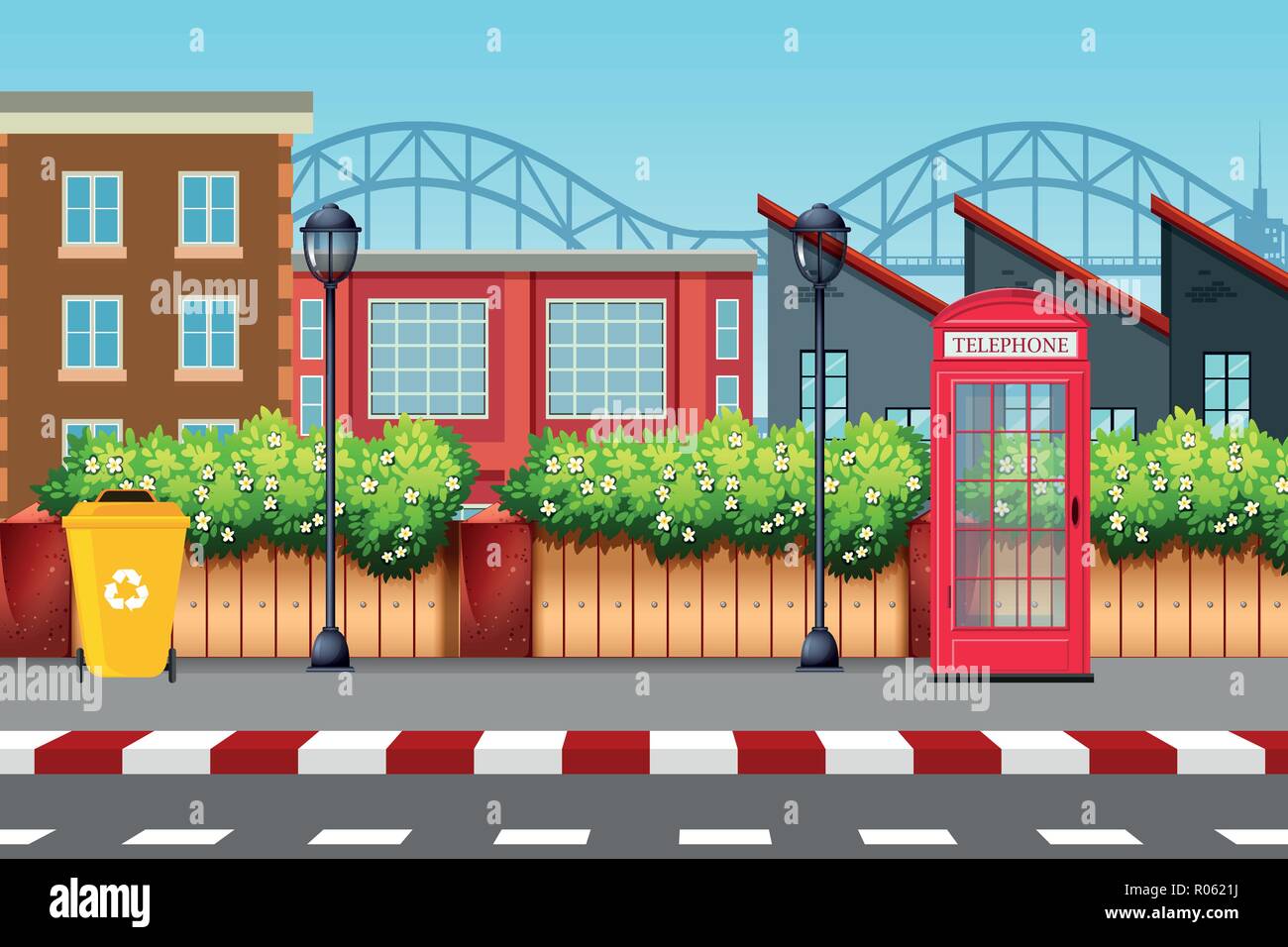Urban streetscape illustration Stock Vector Images - Alamy