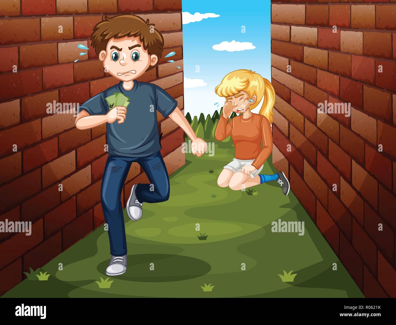 Robbery at the street illustration Stock Vector Image & Art - Alamy