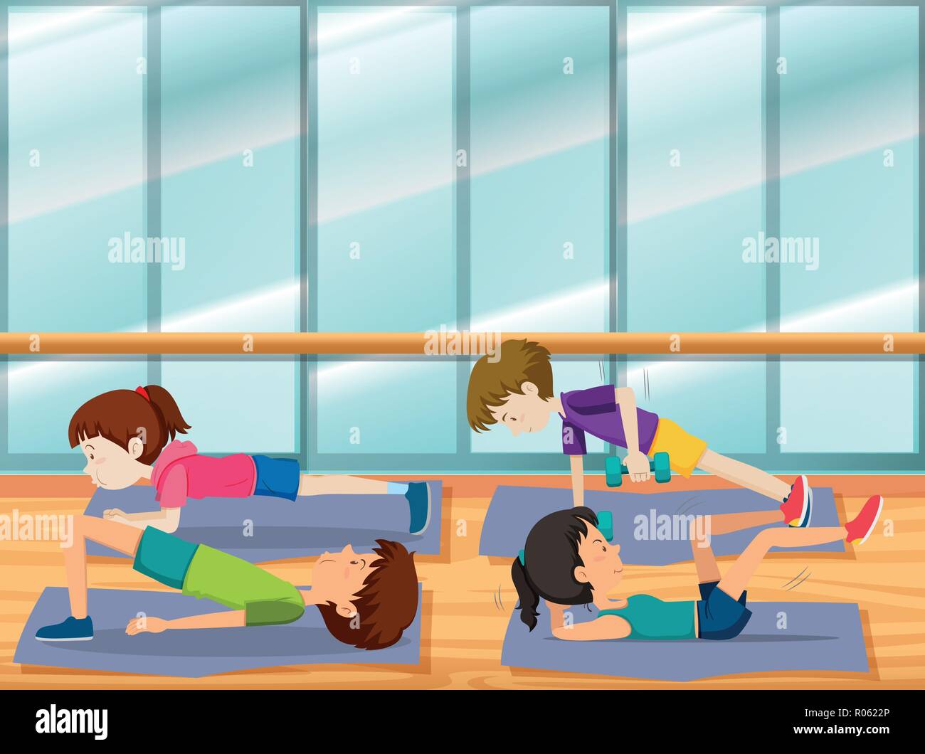 People work out at the gym illustration Stock Vector Image & Art - Alamy