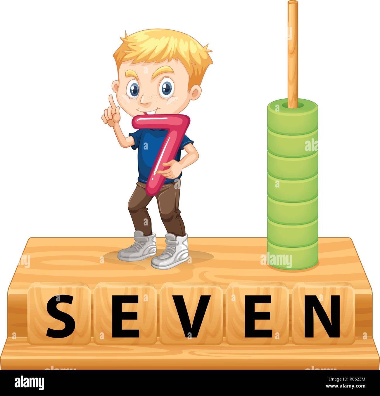 Digital number seven Stock Vector Images - Alamy