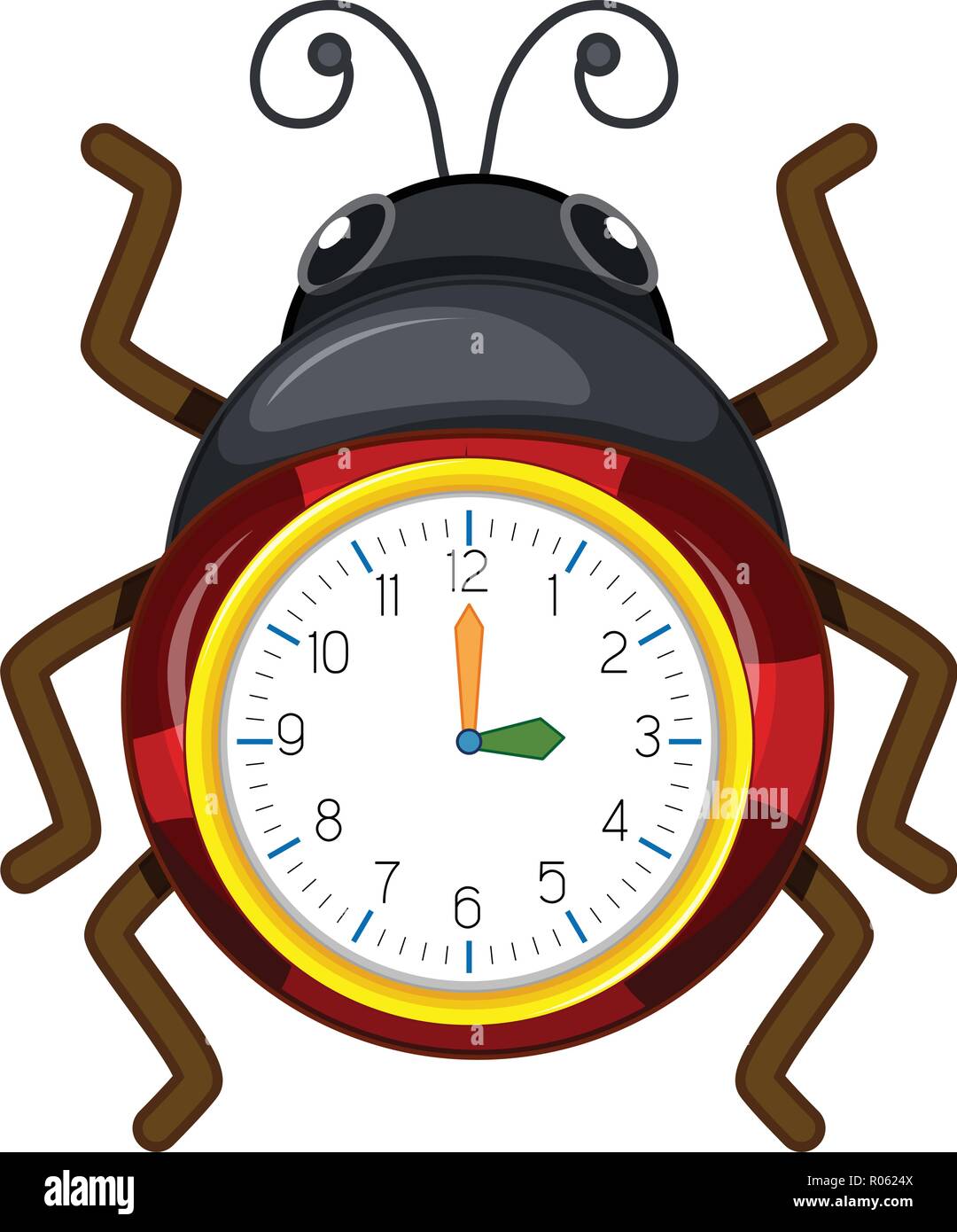 A ladybug clock template illustration Stock Vector Image & Art - Alamy