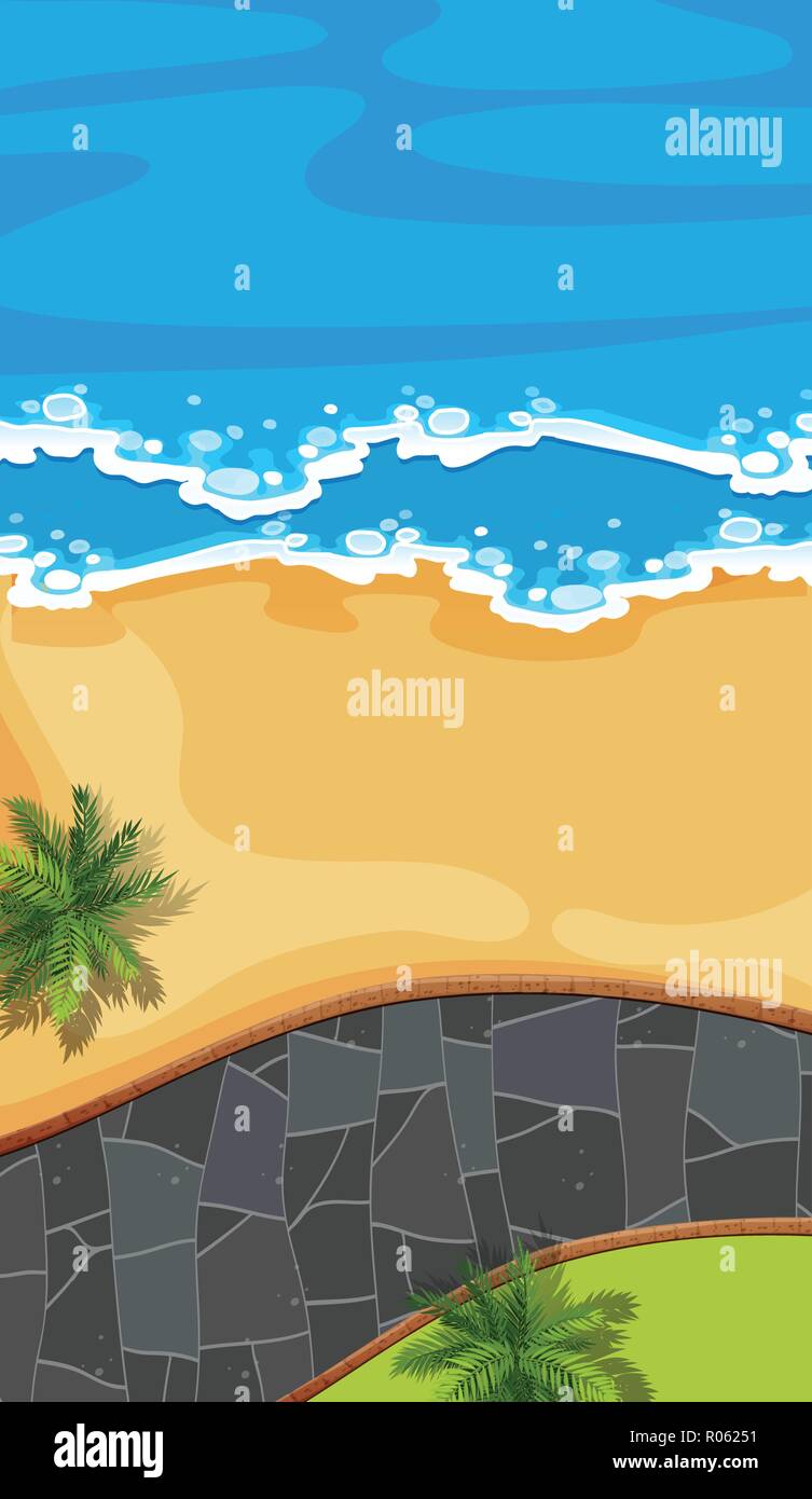 Aerial view of beach road illustration Stock Vector Image & Art - Alamy