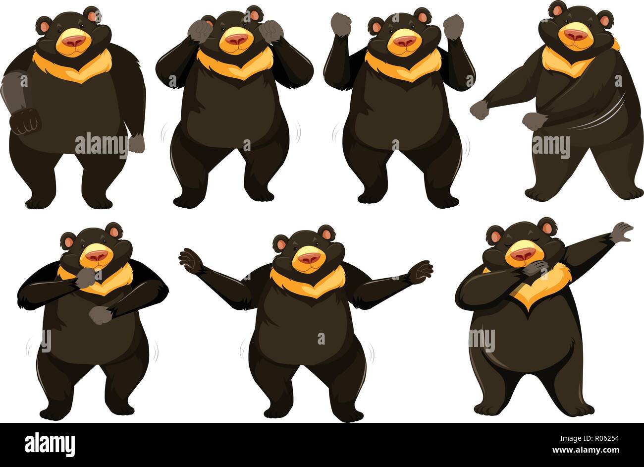 Set of bear dance position illustration Stock Vector Image & Art - Alamy