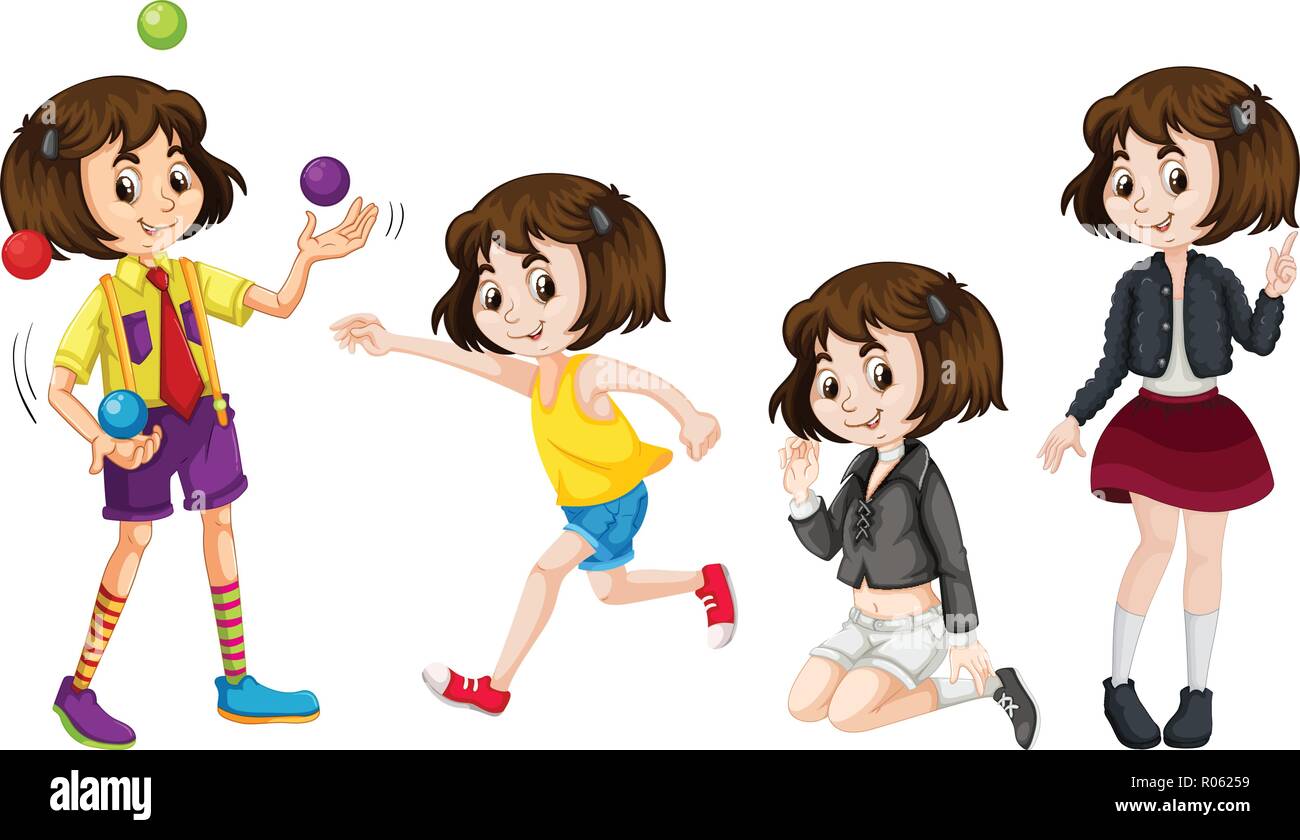 Girl juggling Stock Vector Images - Alamy