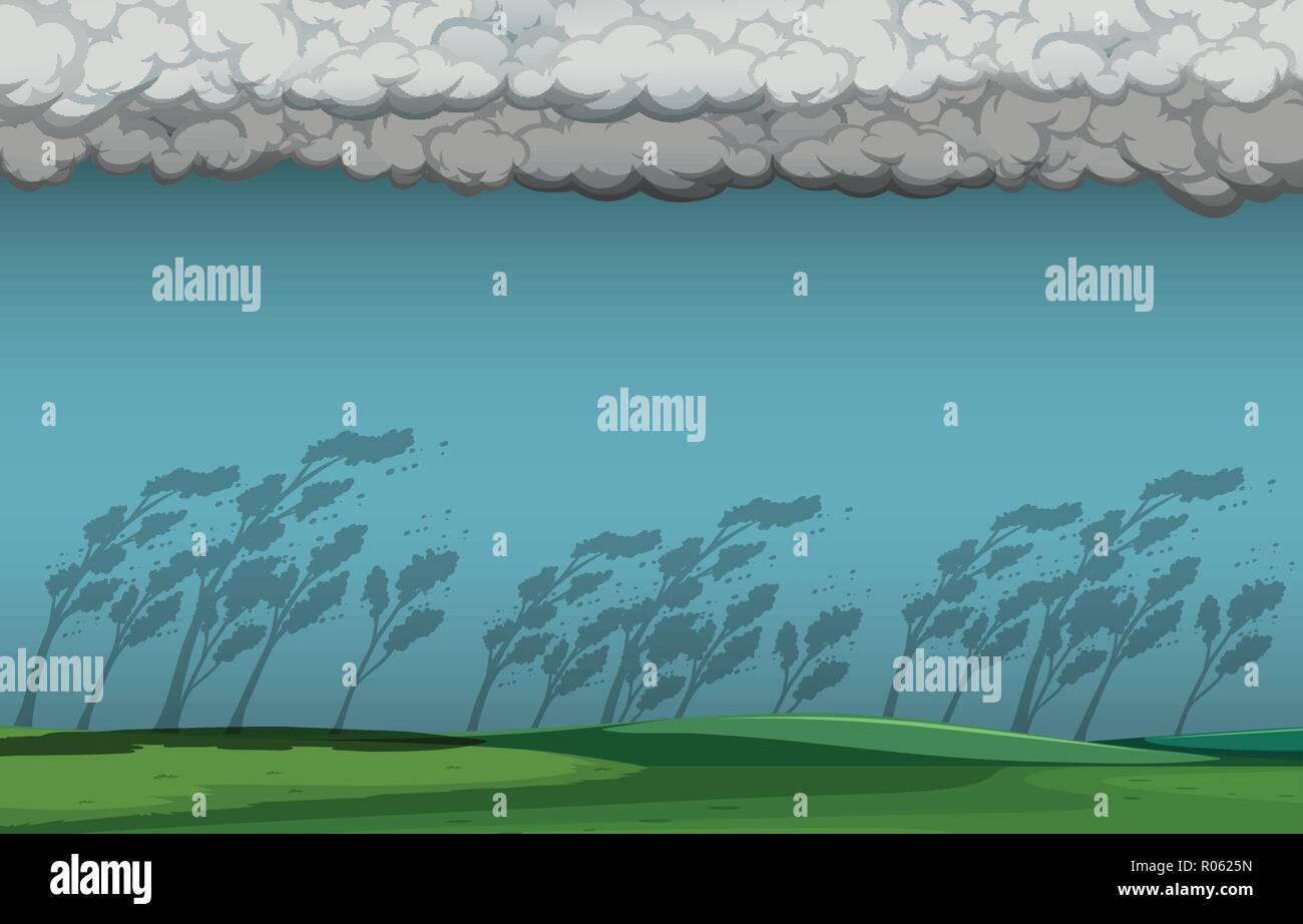 Nature thunder storm scene illustration Stock Vector Image & Art - Alamy