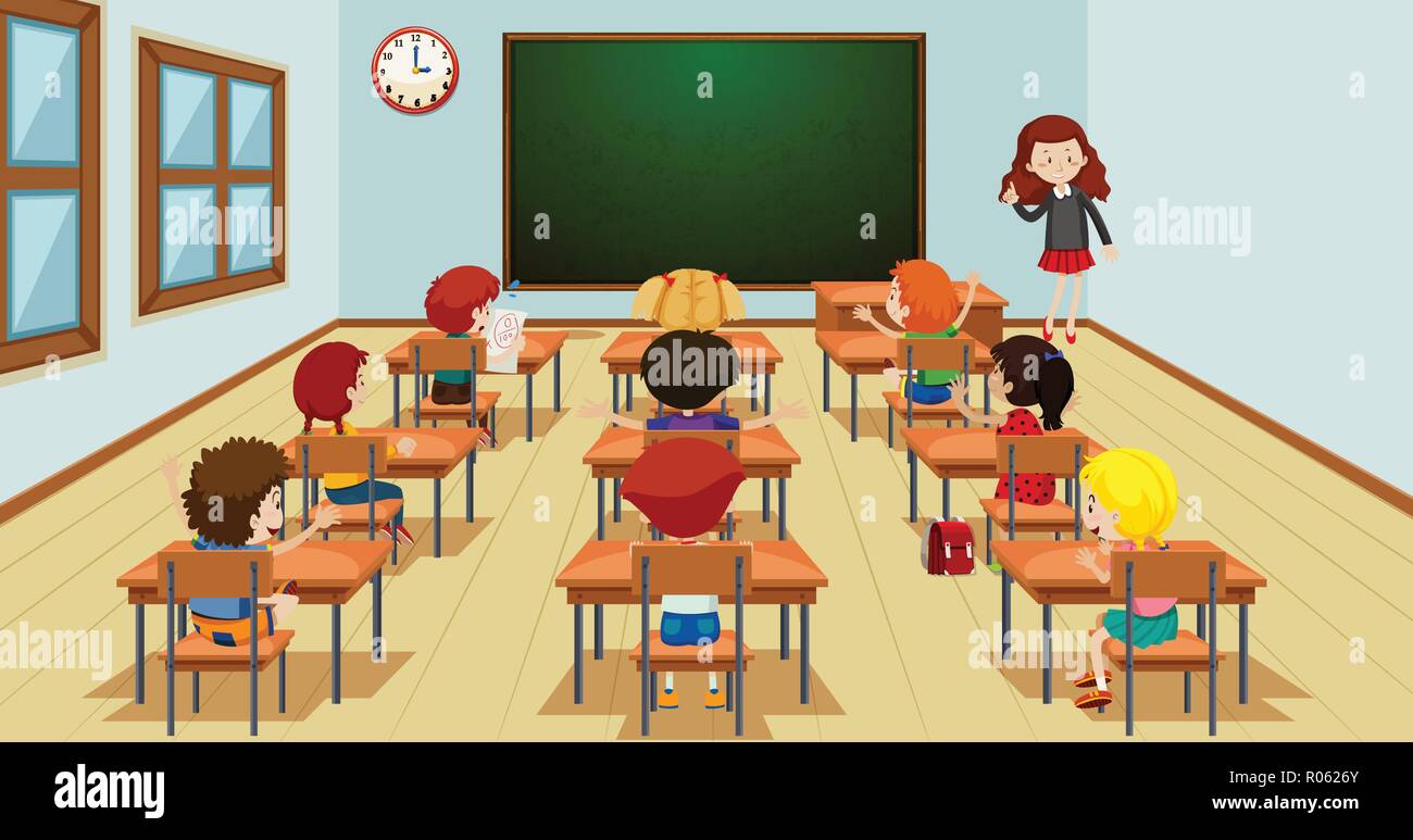 Student in classroom template illustration Stock Vector Image & Art - Alamy
