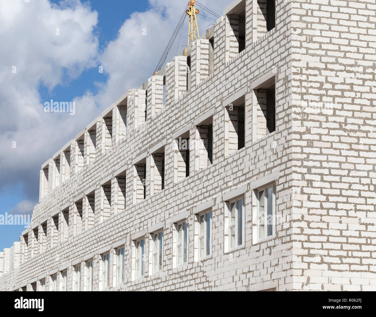 construction of a new high-rise building of gas silicate blocks and ...