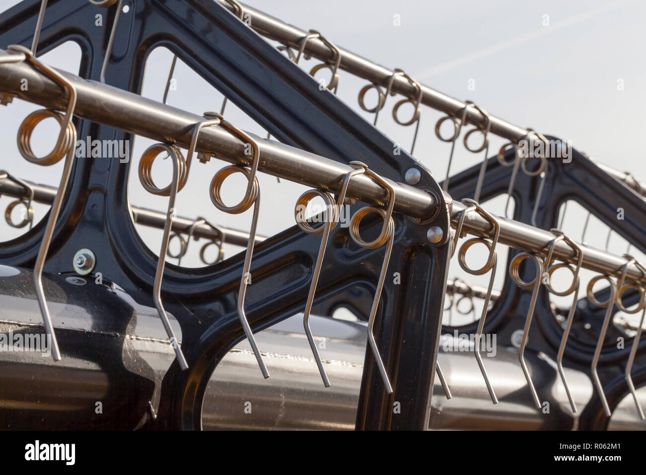 details of a metal grain harvesting harvester, a broken combine Stock ...