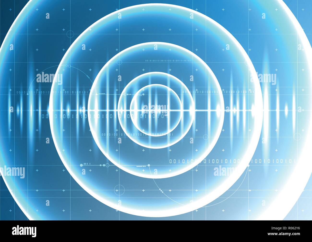 Technological abstract digital blight wave signal blueprint interface background vector design ...