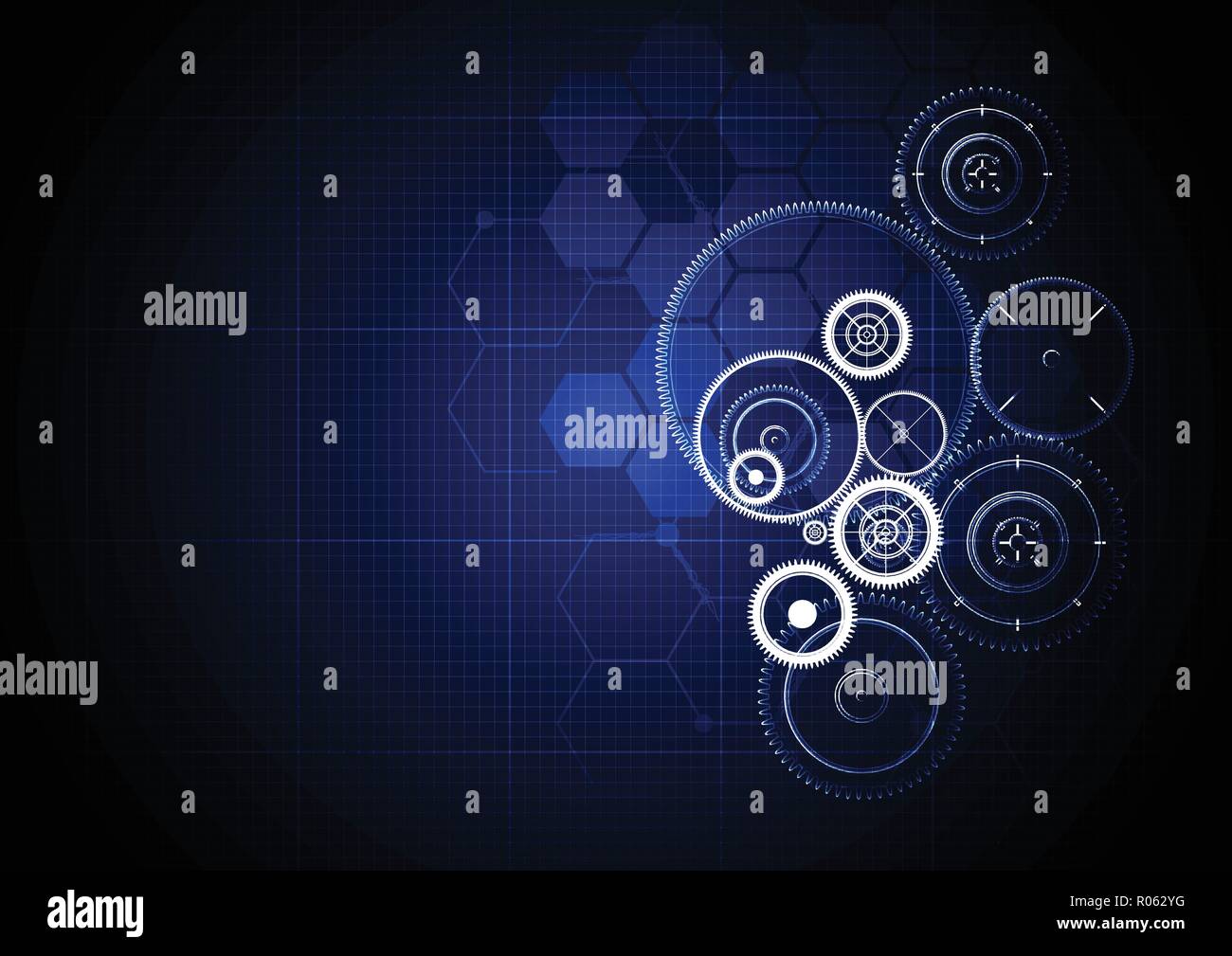 Technological abstract digital gears interface background vector design Stock Vector Image & Art ...