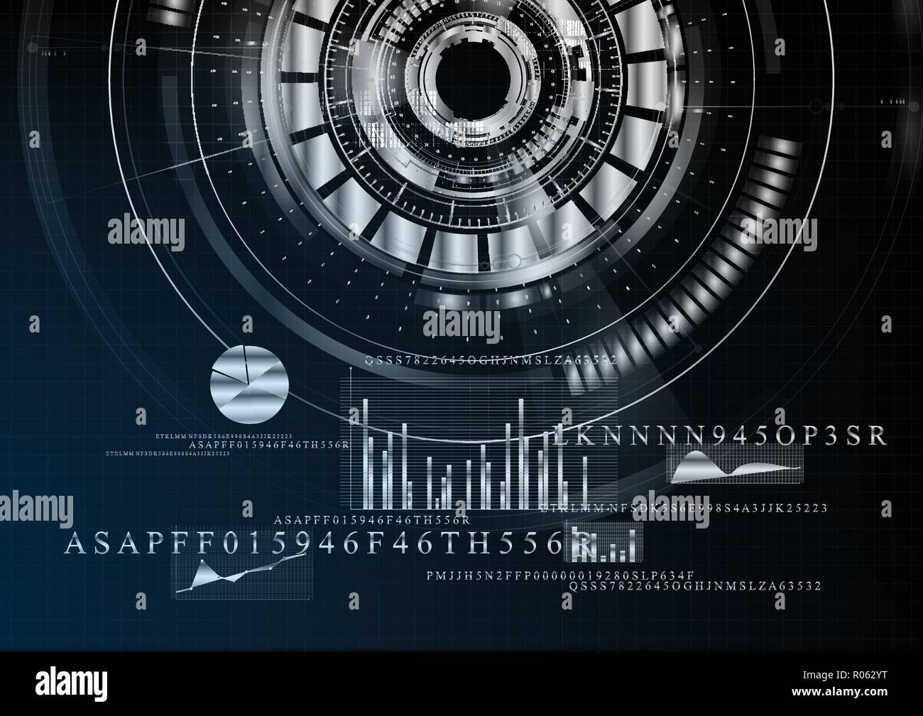 Technological abstract metallic business interface background vector ...