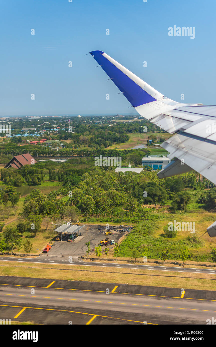 round scenery from the airplane porthole Stock Photo - Alamy