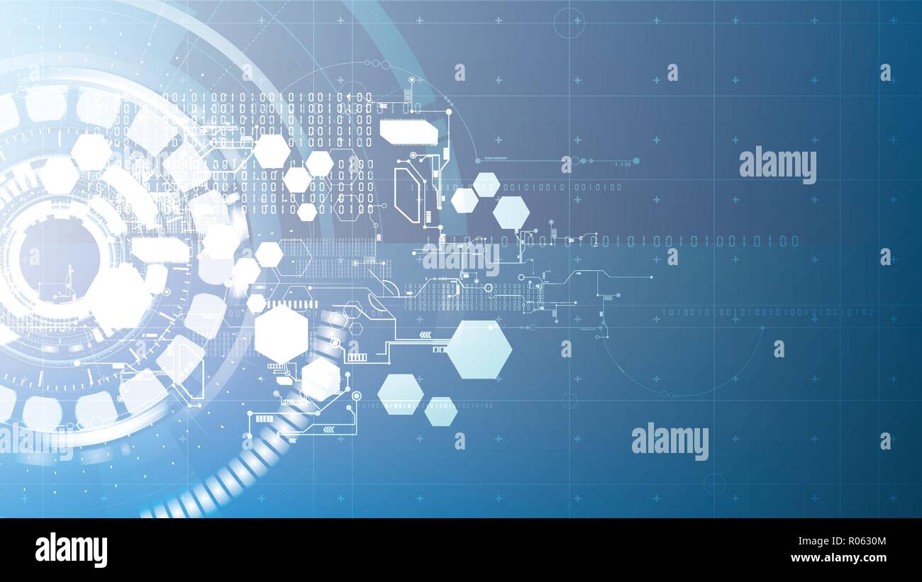 Technological abstract digital element circuit blueprint interface background vector design ...