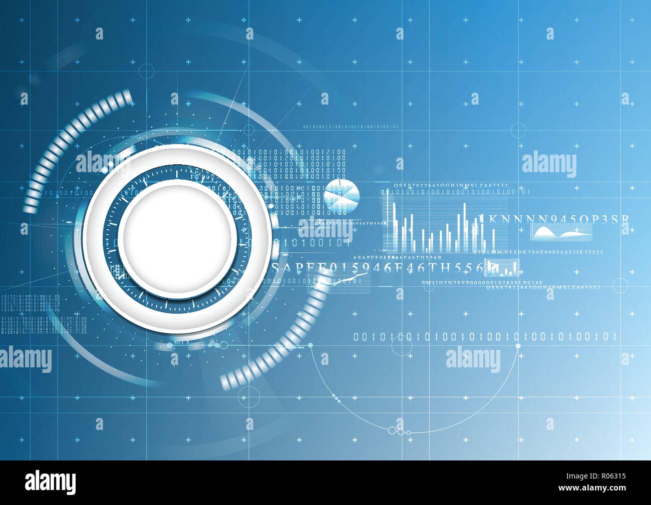 Technological abstract digital template signal graph blueprint interface background vector ...