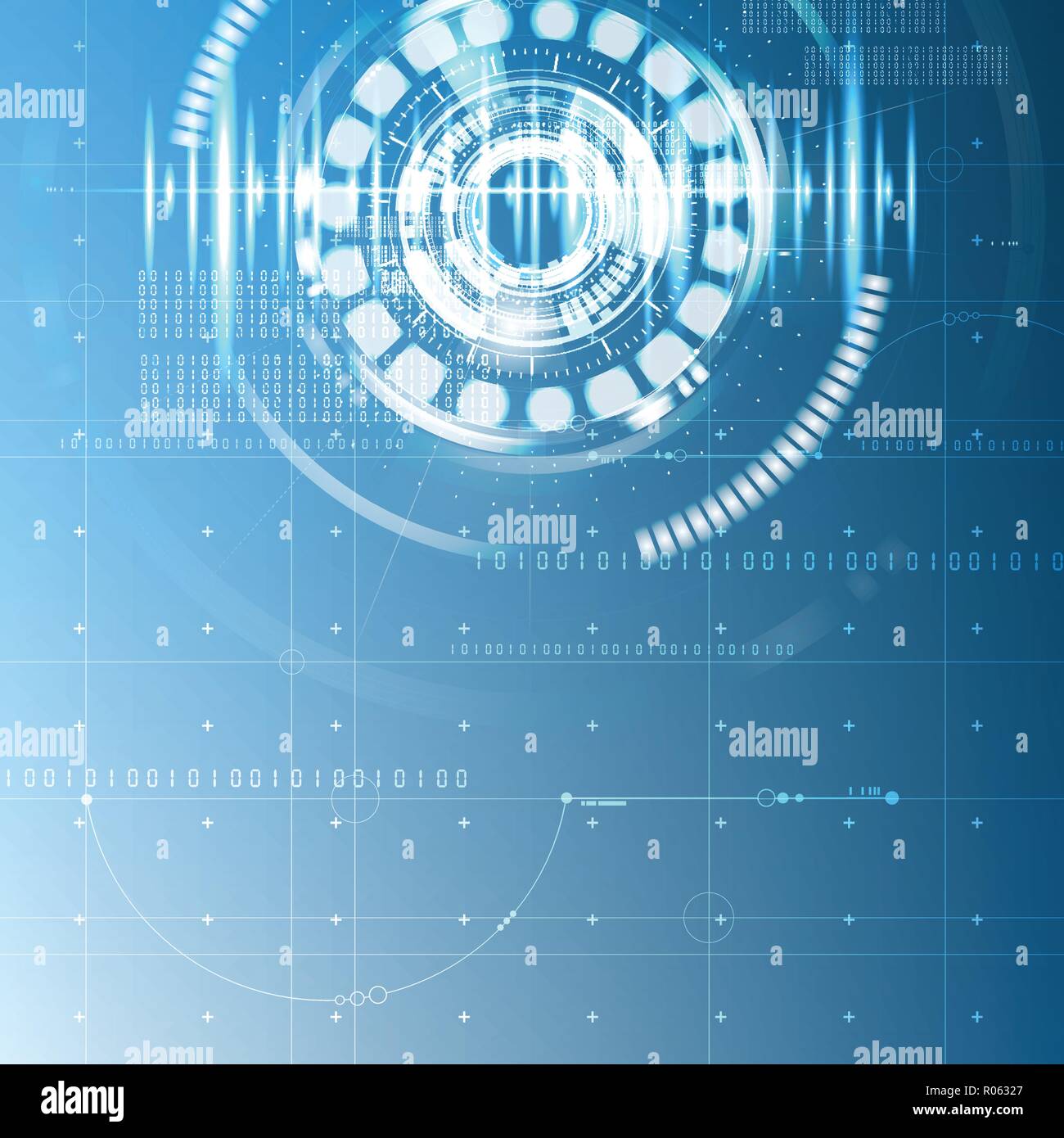 Abstract technological future interface digital blueprint technical ...