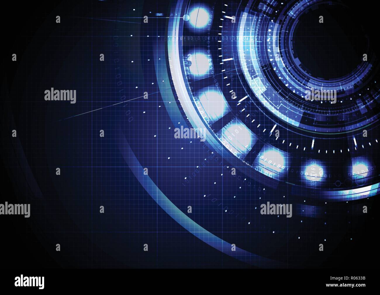 Technological abstract digital cyber hud interface on top background vector design Stock Vector ...