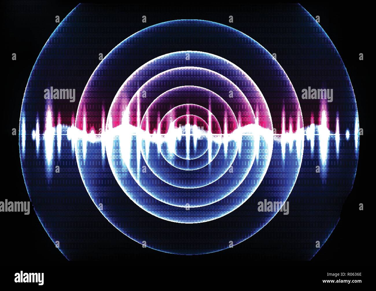 Technological abstract signal pulse search background vector design ...